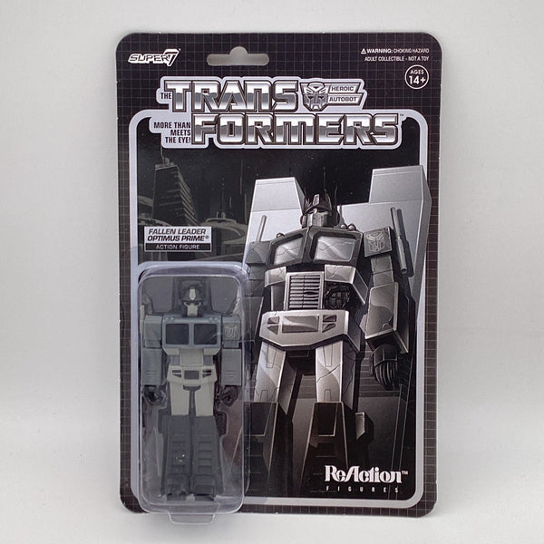 Transformers Super7 Reaction Fallen Leader Colorless Optimus Prime Act
